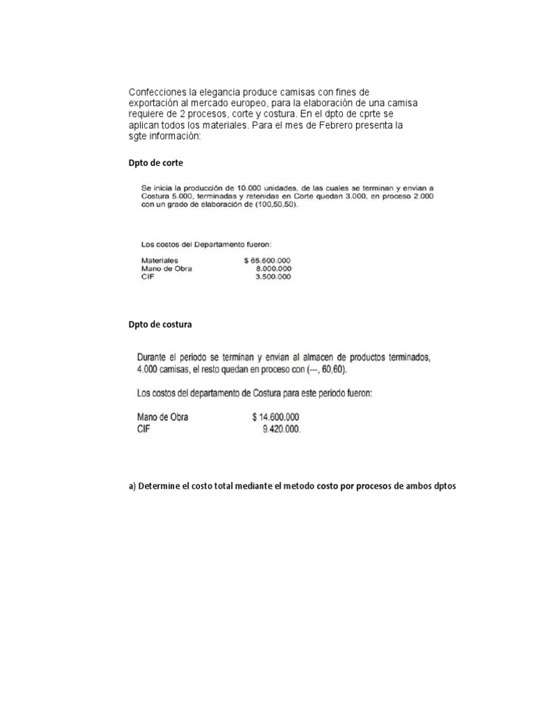 Costo Ejercicio 04082021 | PDF