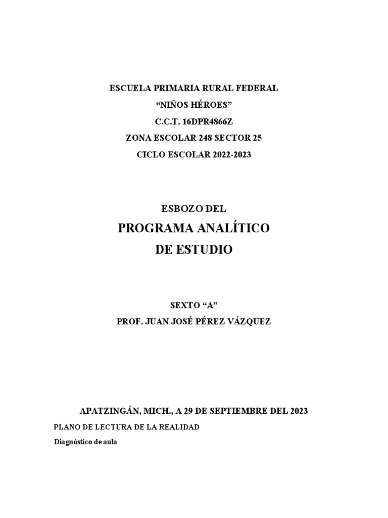 Ejemplo de esbozo | PDF | Comprensión lectora | Evaluación