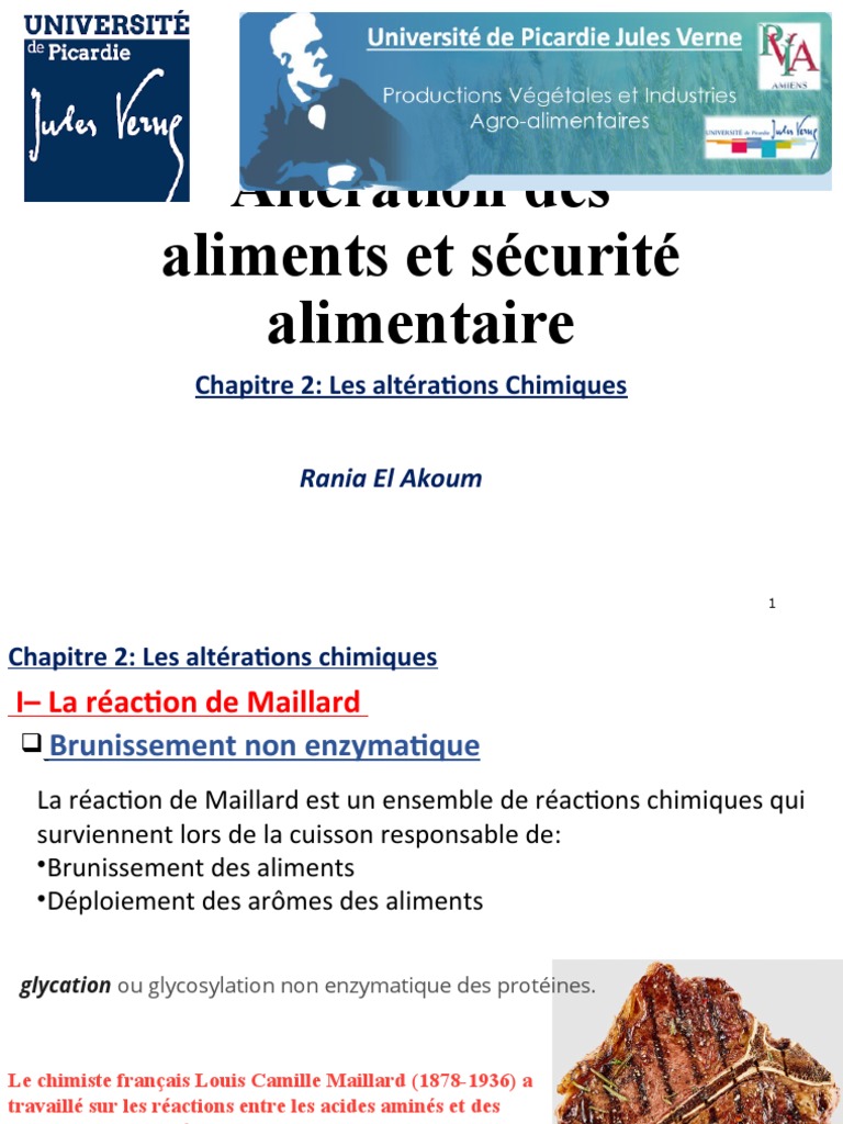 Altération Des Aliments Et Sécurité Alimentaire - Chapitre 2 - Les Altérations Chimiques ...