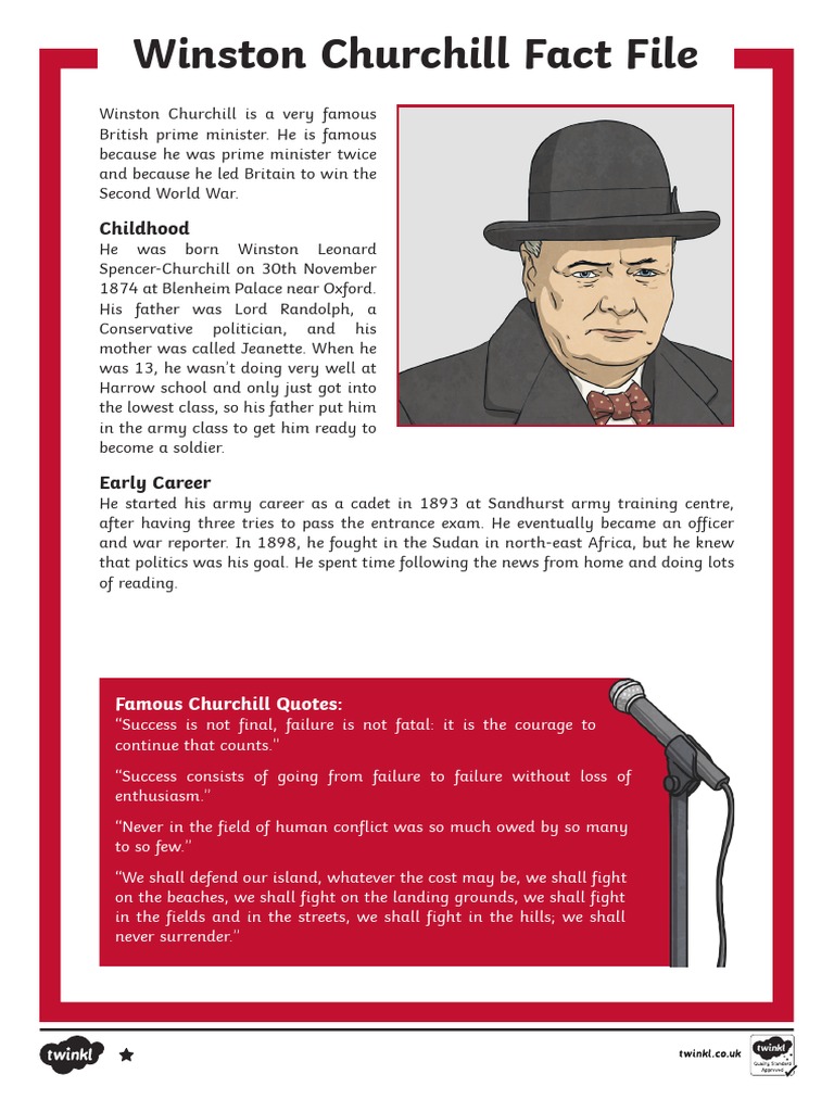 t2 e 2357 Winston Churchill ks2 Fact File - Ver - 3 | PDF | Winston ...