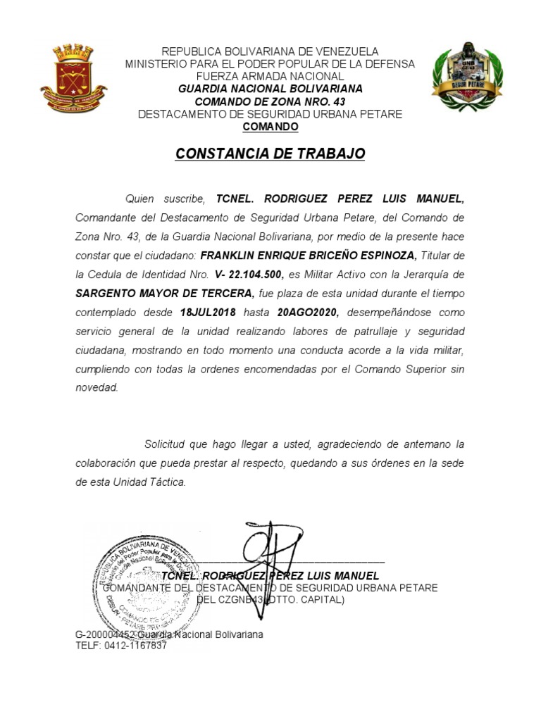 Constancia de Trabajo | PDF