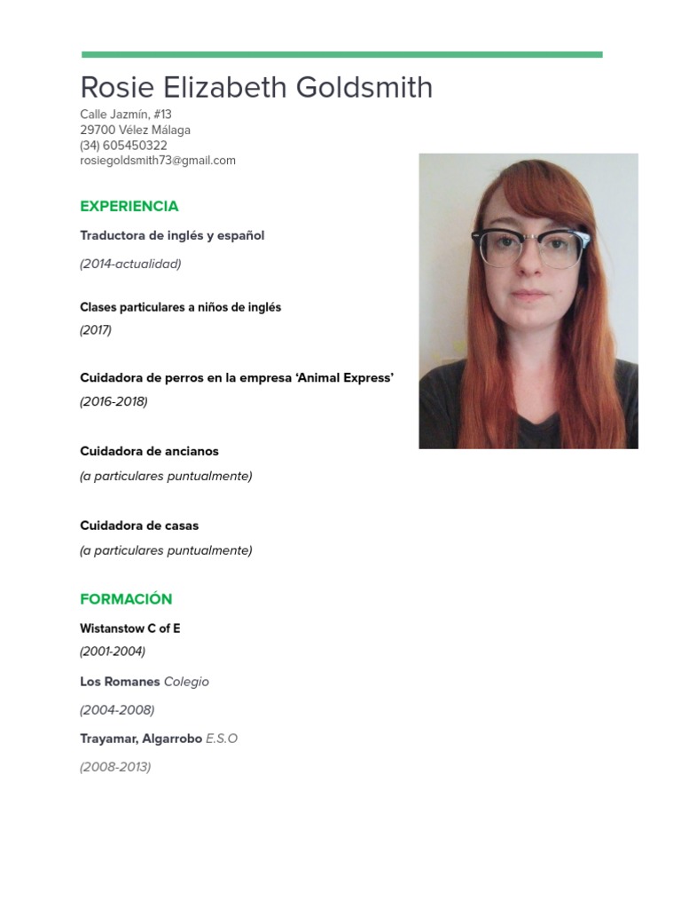 Curriculum Vitae Rosie | PDF