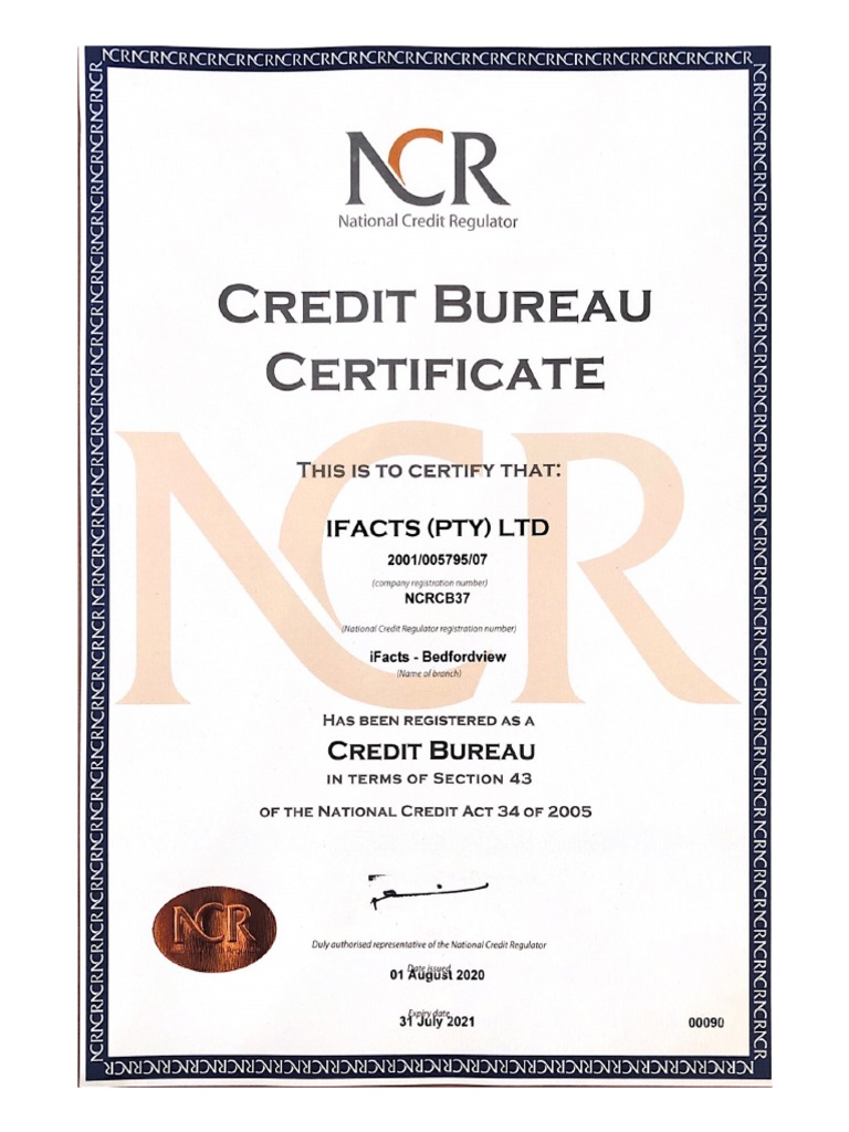 NCR Certificate 1 | PDF