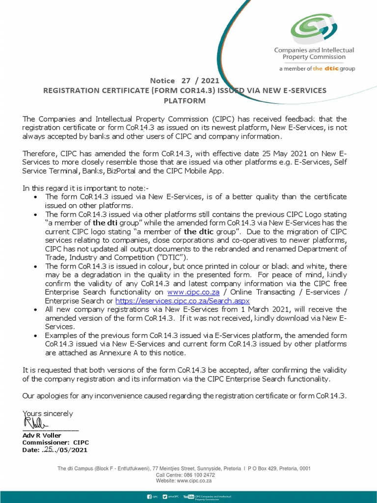 Notice-27-of-2021-Registration-certificate-form-COR14.3-issued-via-new ...