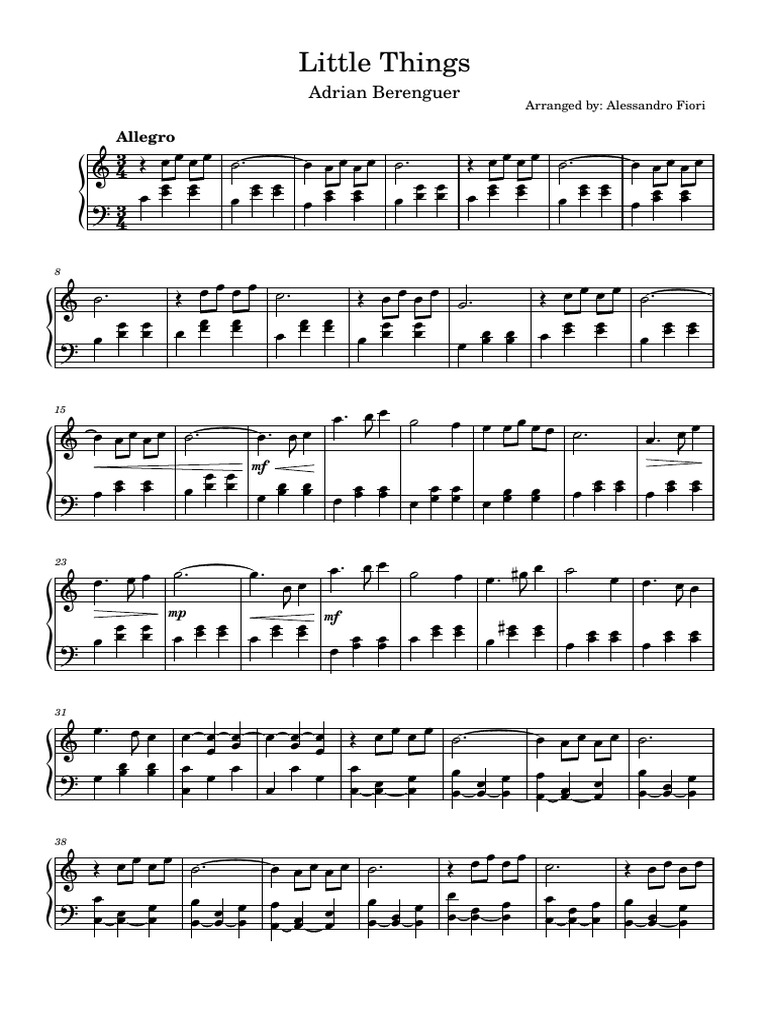 Little Things - Adrian Berenguer Sheet | PDF