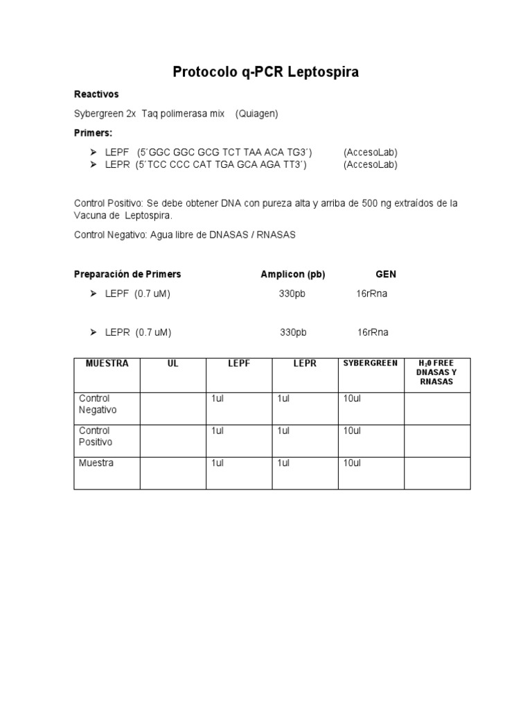 QPCR PROTOCOLO | PDF