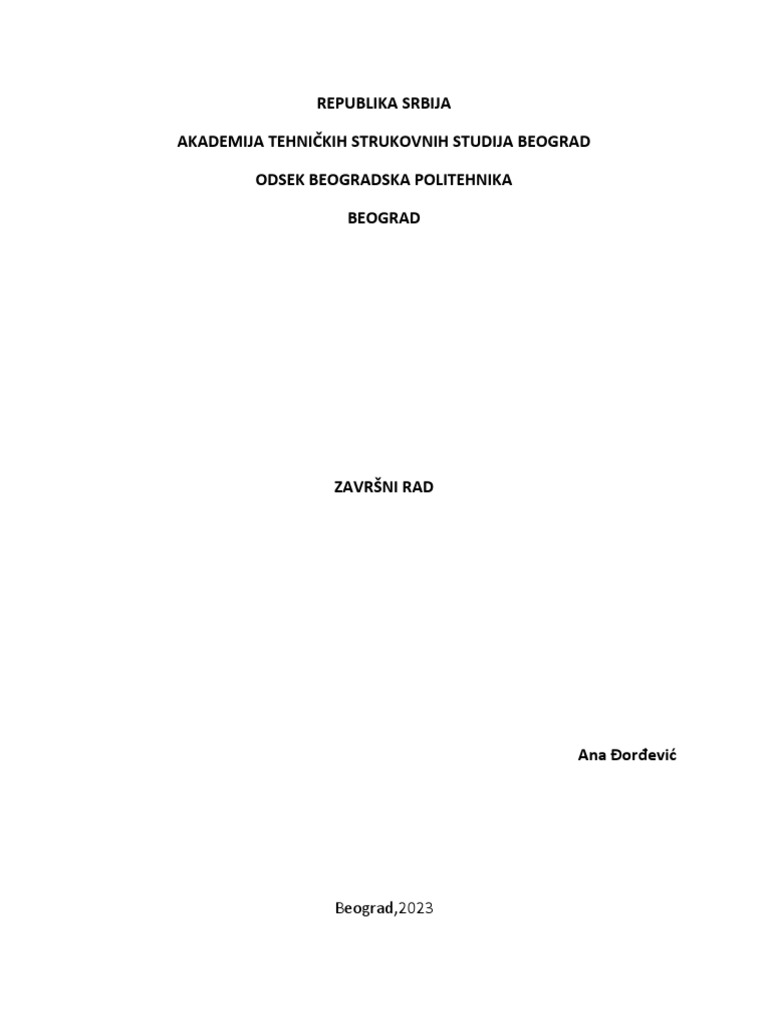 Ana Završni Rad | PDF