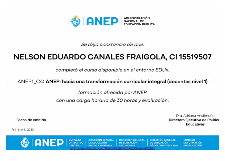 Certificado Ceibal ANEP1_C4 _ EDUx Ceibal | PDF