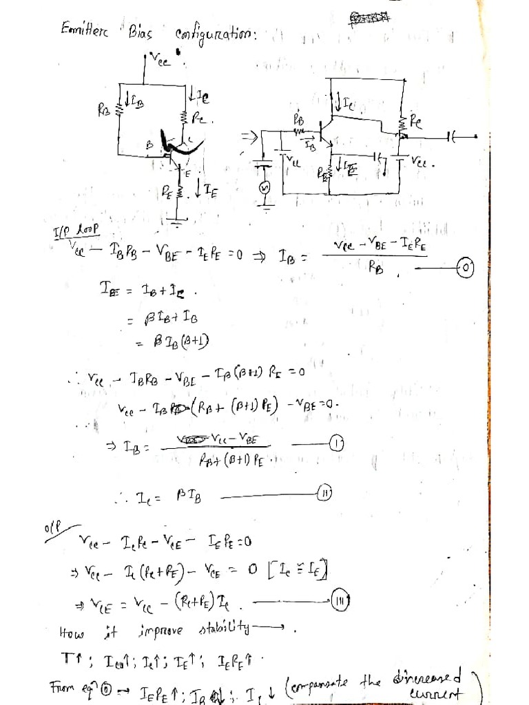 EEE Emitter Bias Configuration of Transistor | PDF