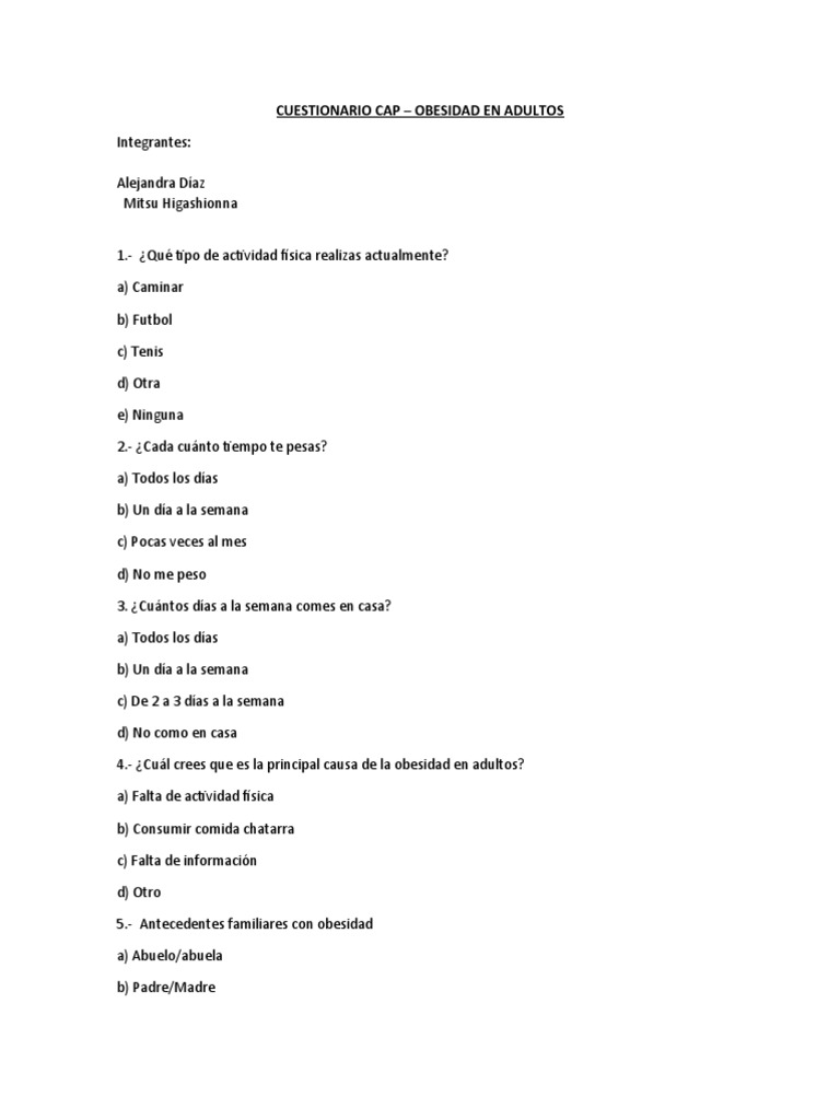 Cuestionario Cap Educacion | PDF