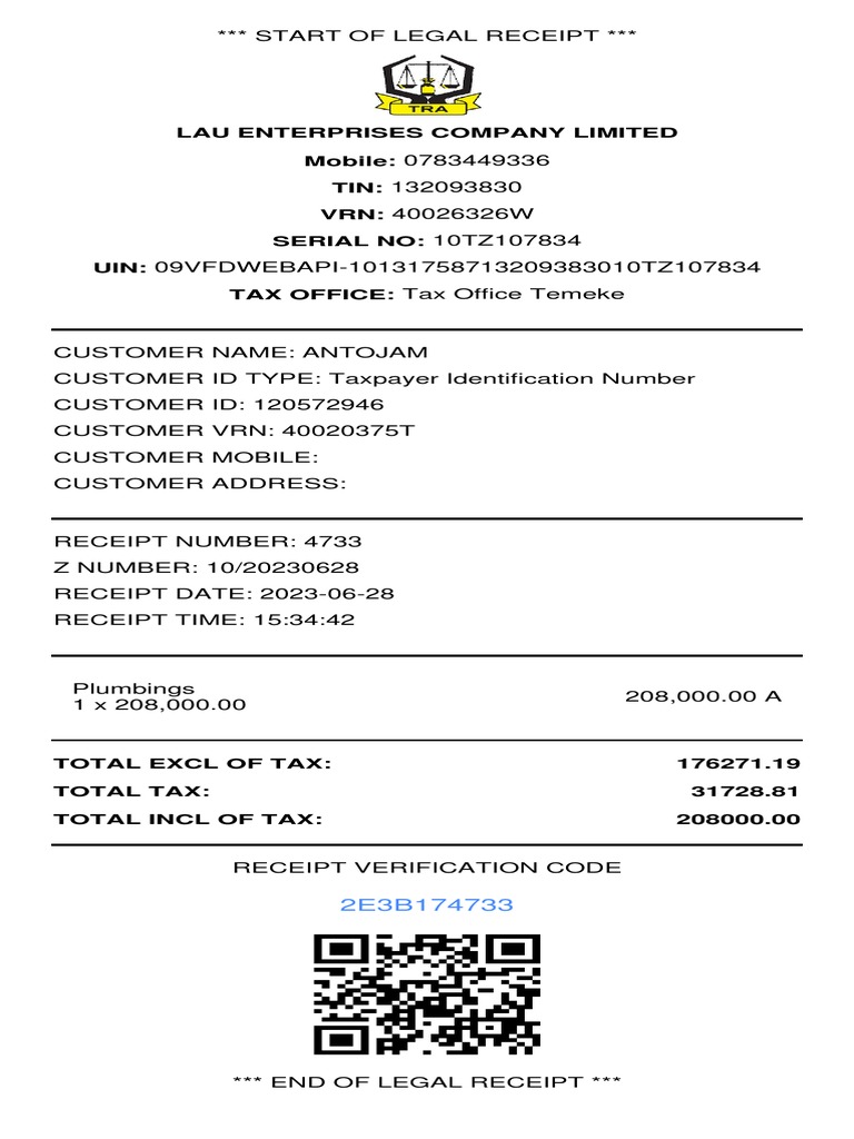 Webvfd Receipt | PDF