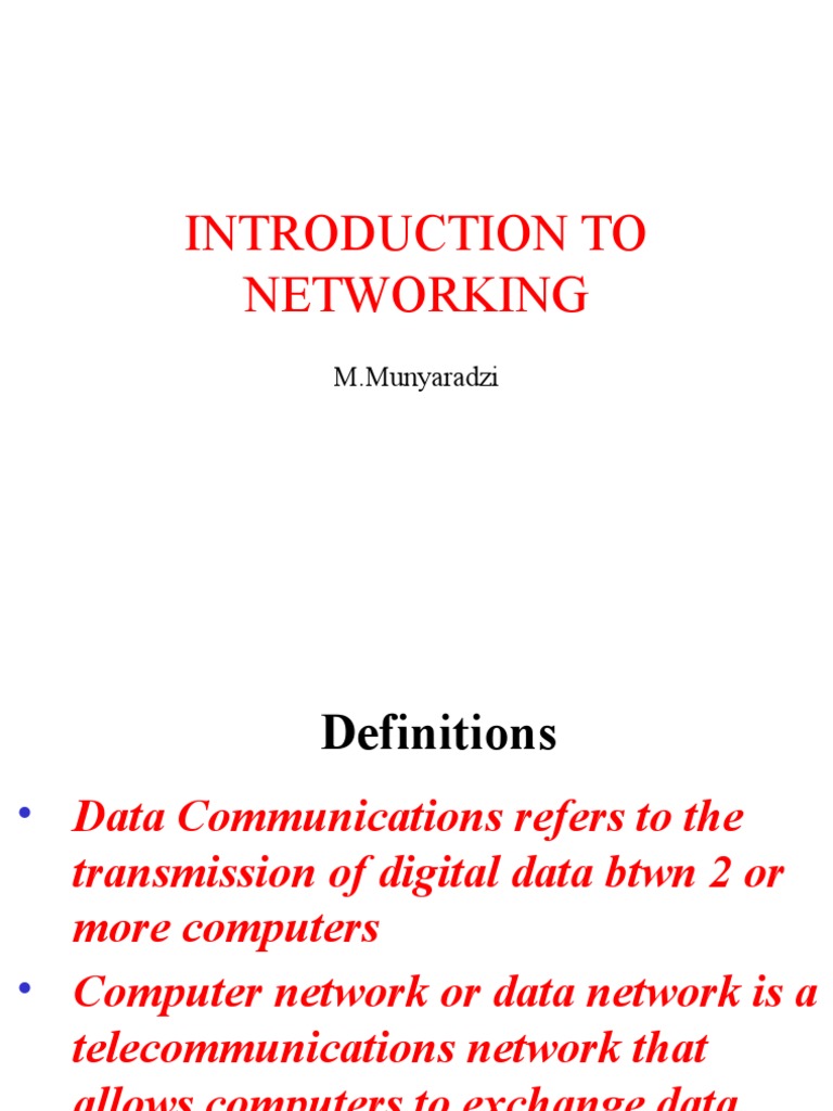 Introduction To Networking 2023 | PDF | Computer Network | Network Interface Controller