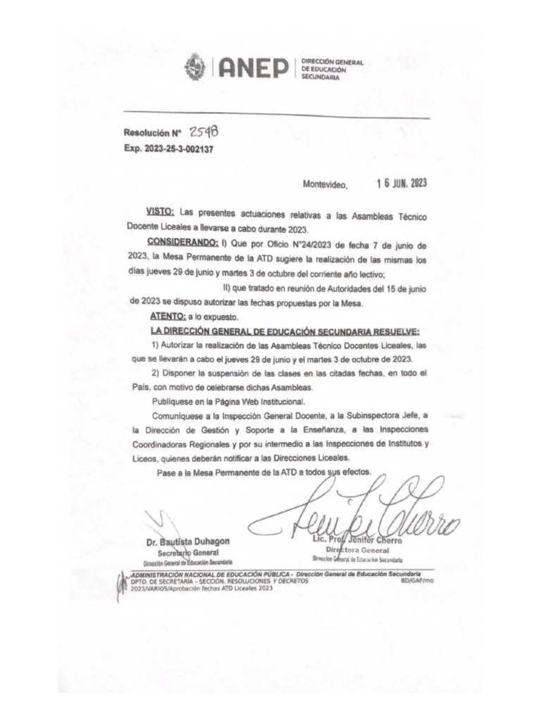 Atd Liceales 2023 | PDF