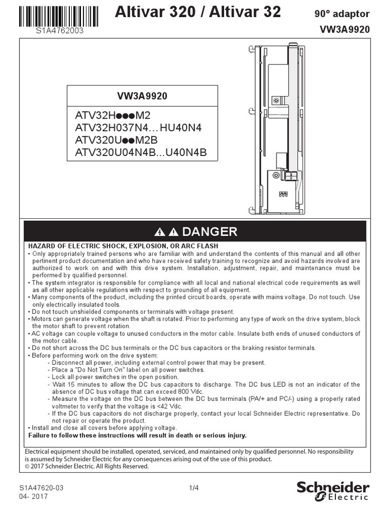 Schneider_ATV320_ATV32_IS_adaptor_90 | PDF | Direct Current | Capacitor