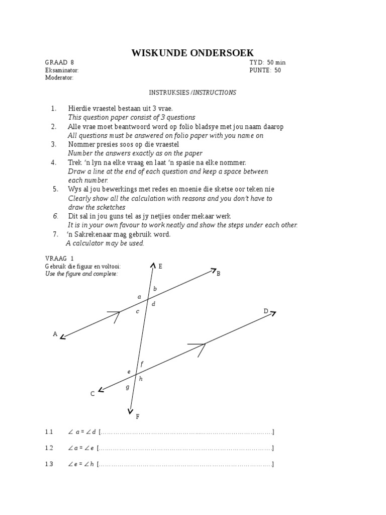 Gr 8 Investigation Geometry May (1) | PDF