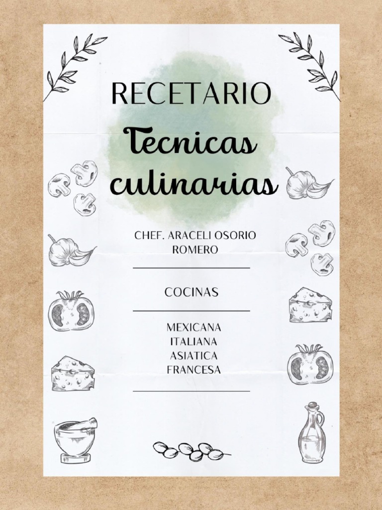 Recetario Tecnicas Culinarias | PDF | Gastronomía | Carne