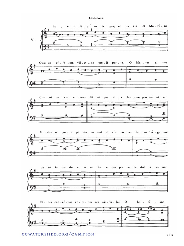 Inviolata #1 (CHANT MODE VI) ORGAN *Parish Book Of Chant #220 | PDF