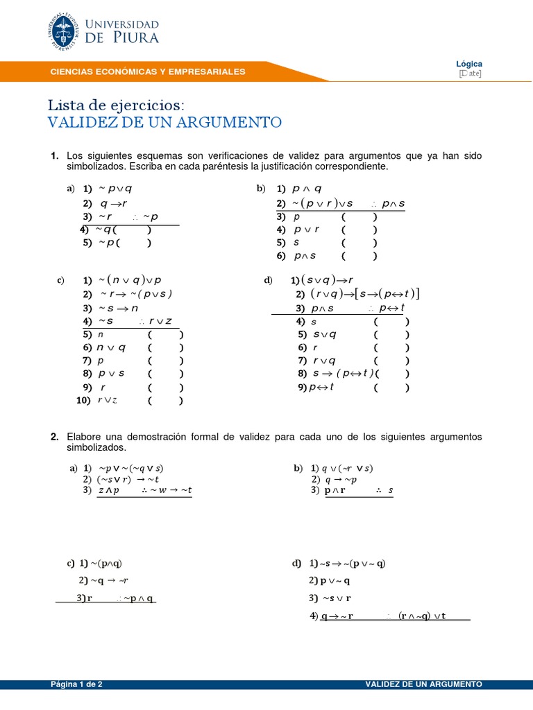 Validez de Argumentos | PDF | Argumento | Razonamiento