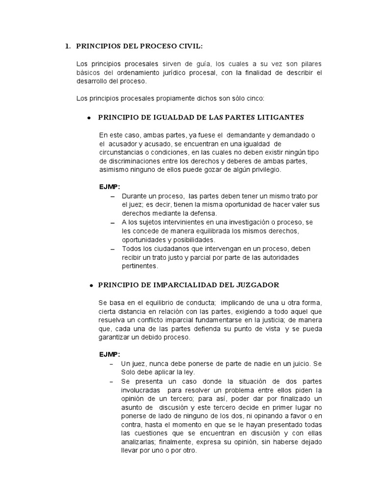 Principios del Proceso Civil Explicados | PDF | Jurisdicción | Ley procesal
