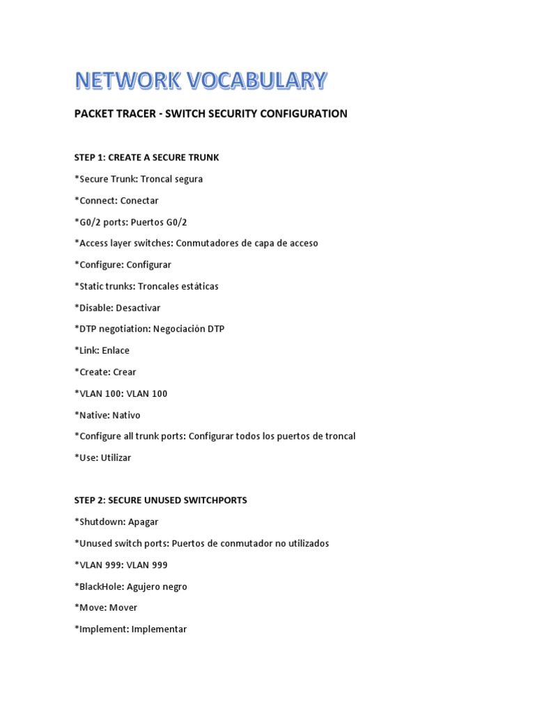 Network Vocabulary 2. | PDF