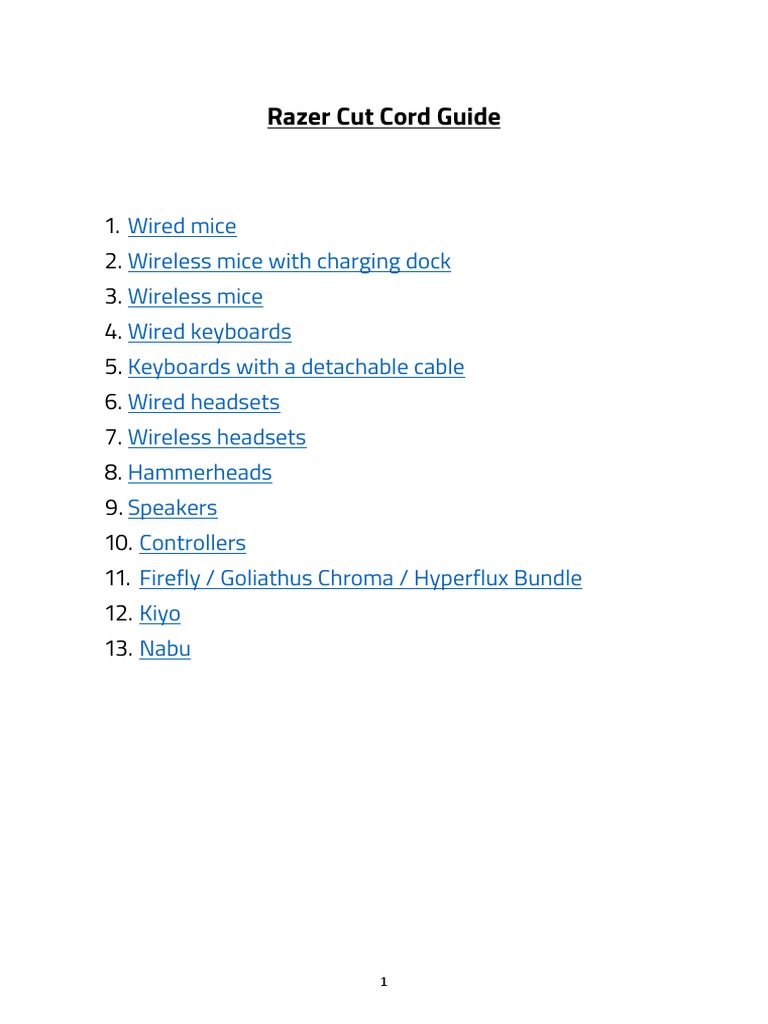 Razer Cut Cord Guide 2 | PDF | Components | Computer Science