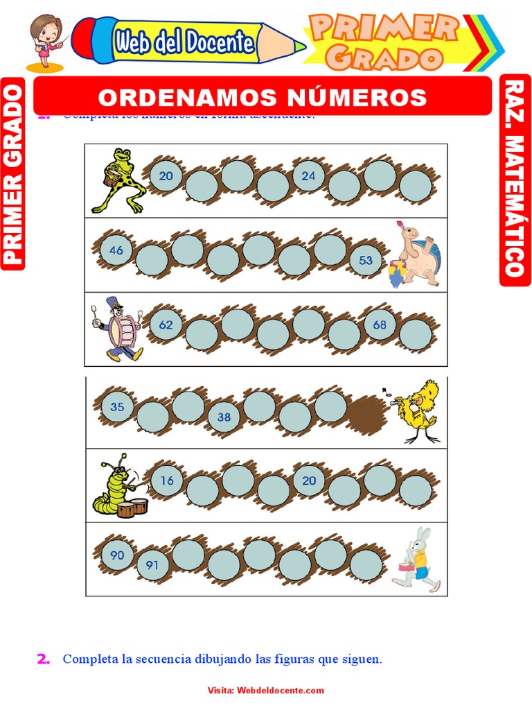 Ordenamos Números para Primer Grado de Primaria | PDF