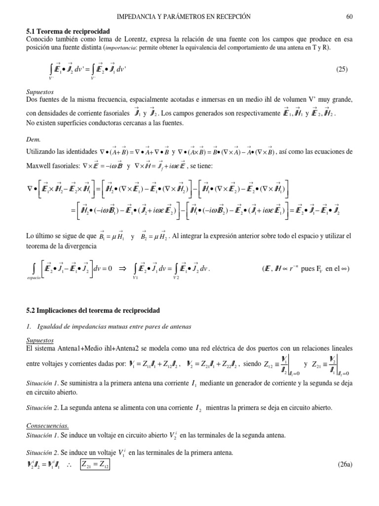 5.0 Teorema de Reciprocidad-Impedancia | PDF | Antena (Radio) | voltaje