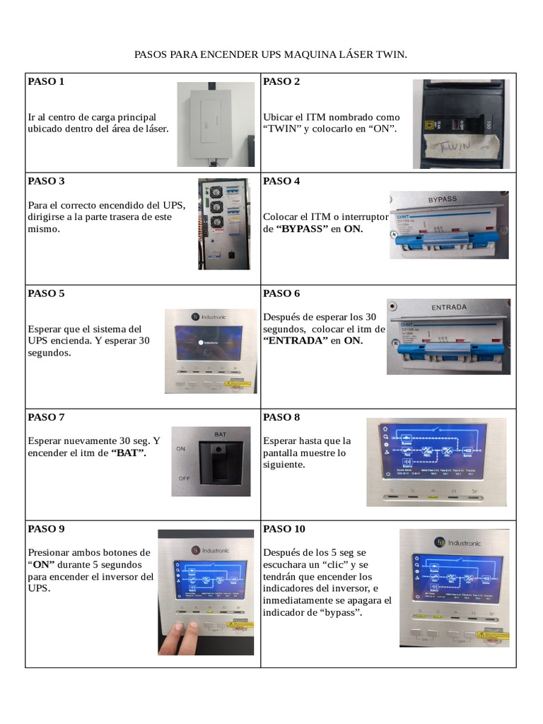Encendido y Apagado de UPS | PDF