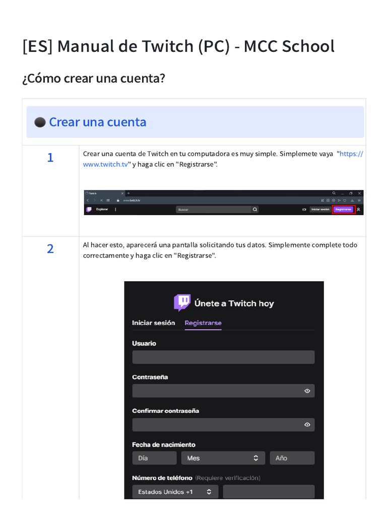 ES Manual de Twitch PC - MCC School | PDF | USB | Hdmi