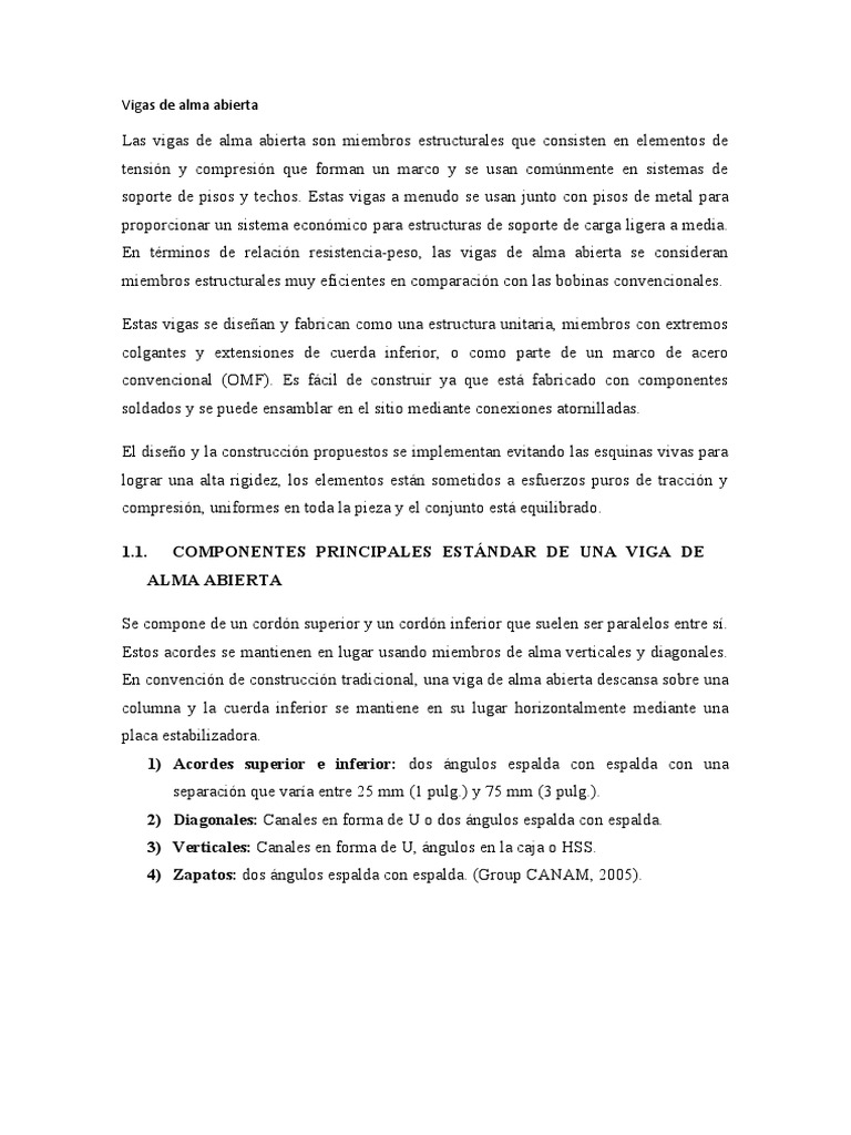 Vigas de Alma Abierta: Diseño y Tipos | PDF | Viga (Estructura ...