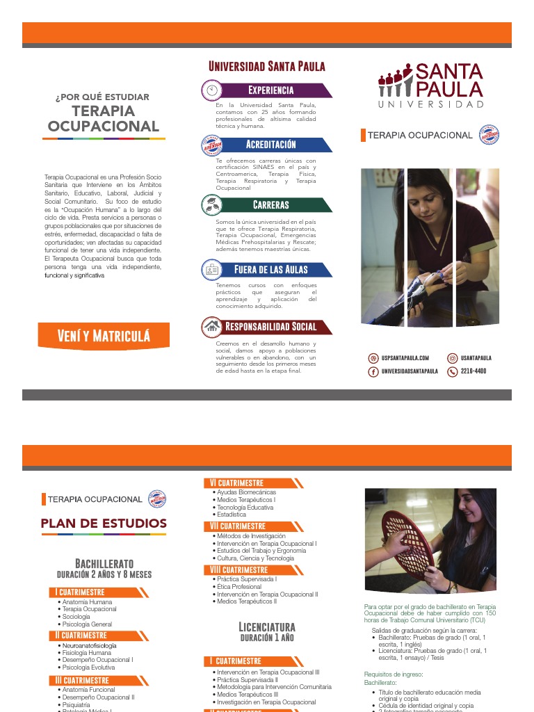 Brochure Terapia Ocupacional - Compressed | PDF | Terapia ocupacional ...