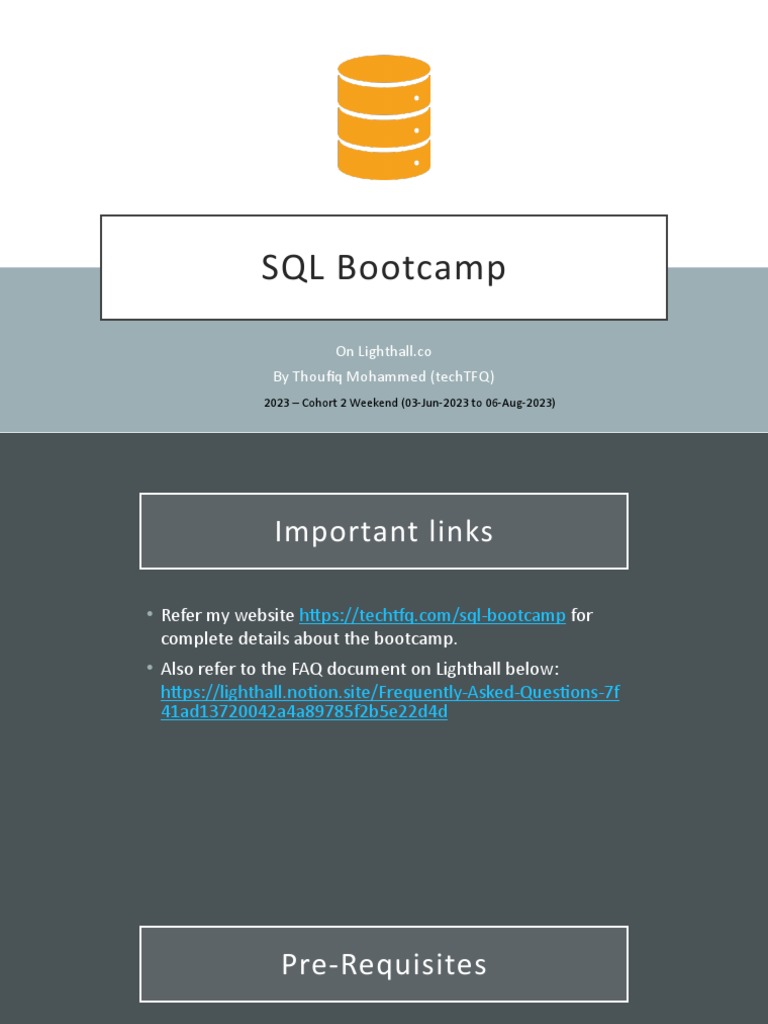 SQL Bootcamp Intro | Download Free PDF | Relational Database | Sql