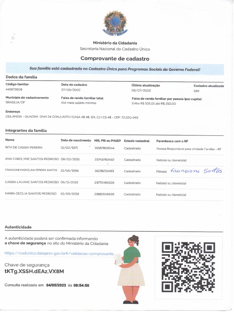 Comprovante de Cadastro | PDF