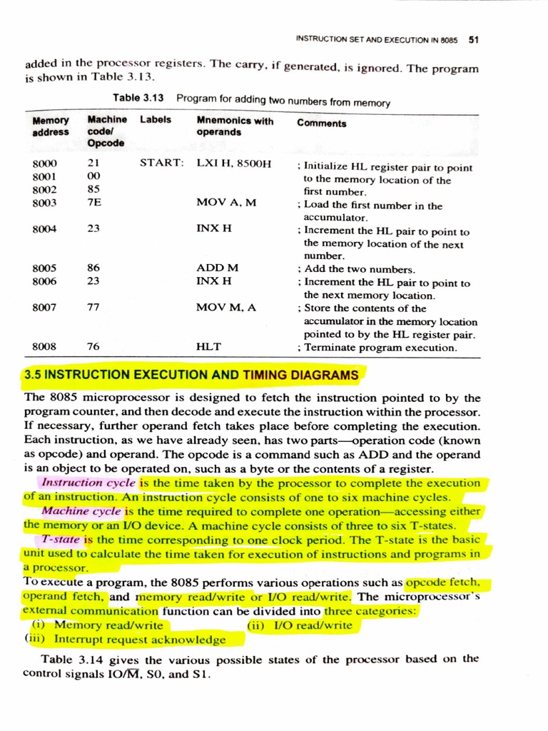 8085 3 Instruction Execution & Timing Diagram | PDF | Central Processing Unit | Digital Electronics