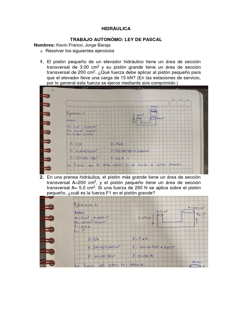 Tarea 4. Ley de Pascal | PDF