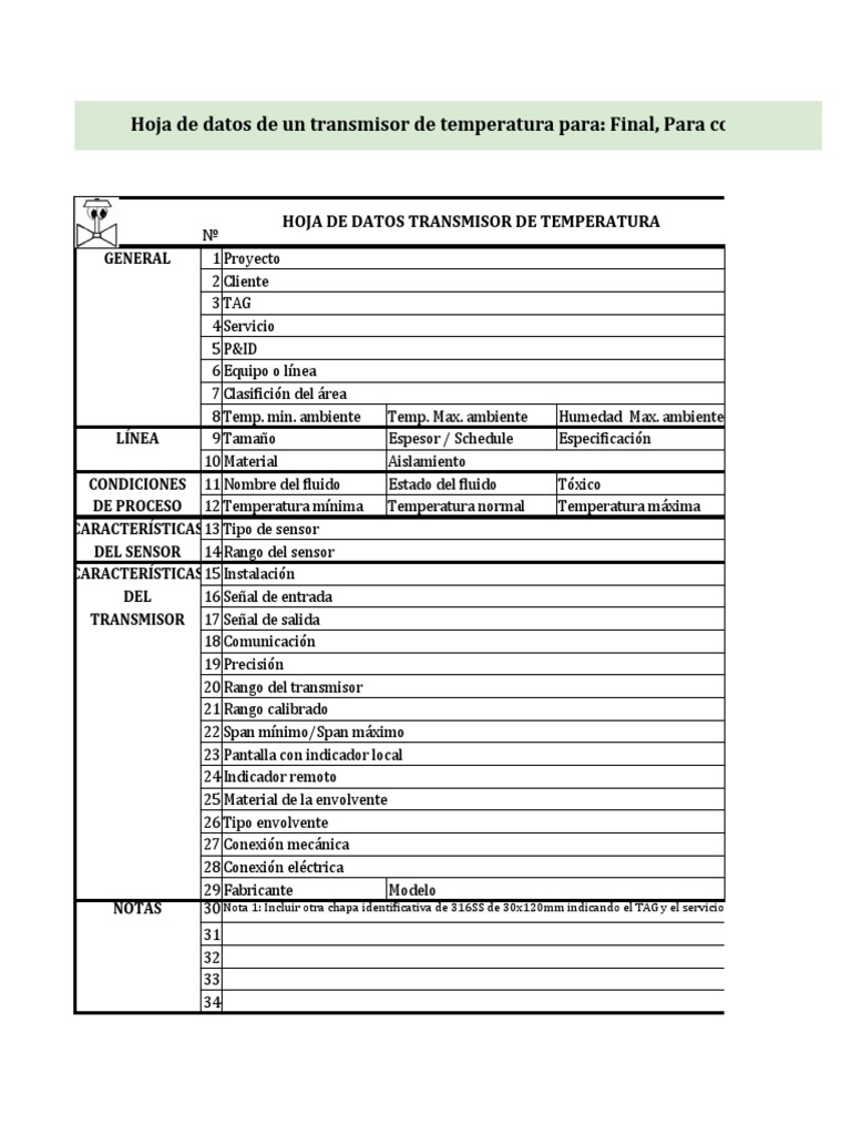 Hoja de Datos Transmisor de Temperatura | PDF