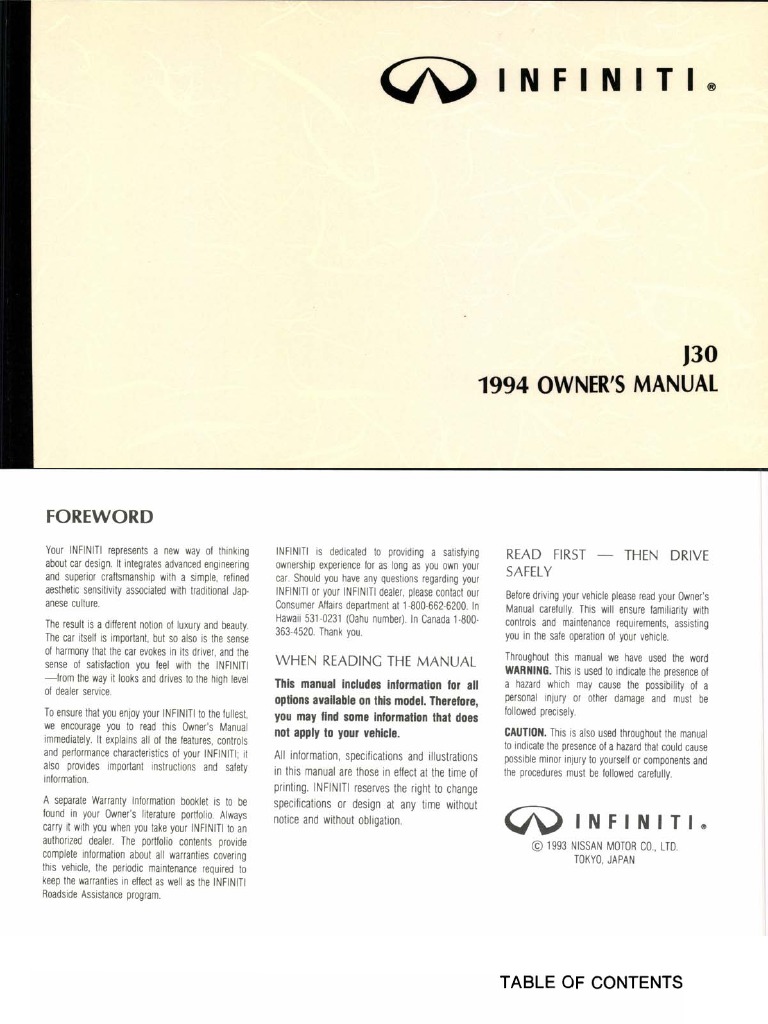 1994 Infiniti J30 Pdf