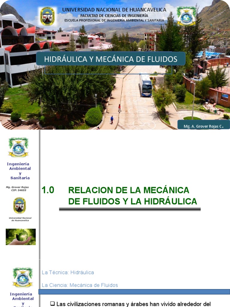 Clase 1 La Hidraulica y La Mecanica de Fluidos | PDF | Mecánica de ...