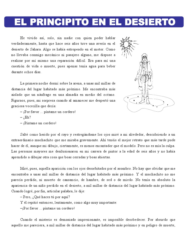 Lectura-sobre-El-Principito-en-el-Desierto-para-Sexto-de-Primaria | PDF ...