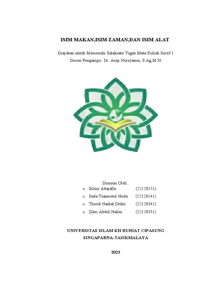 Isim Makan, Zaman, dan Alat dalam Bahasa Arab | PDF
