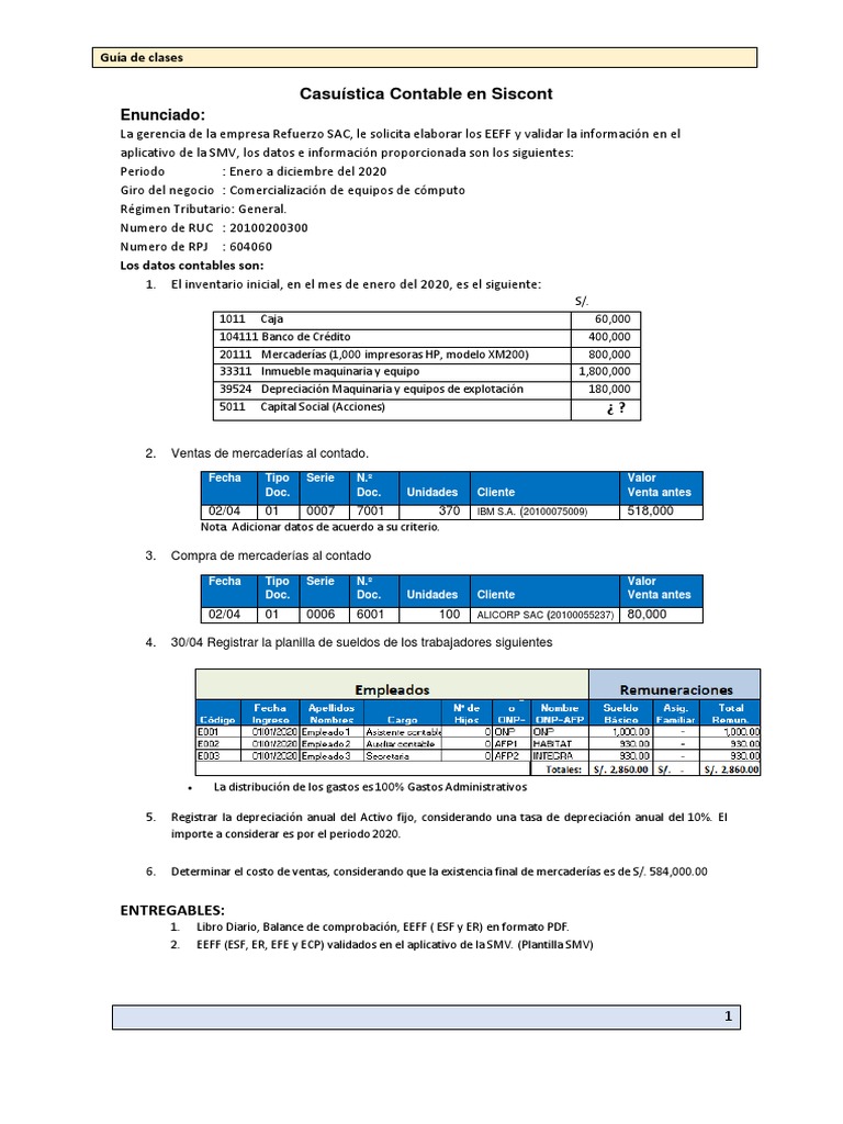 Guía Casuística contable-SISCONT | PDF | Servicios financieros | Economias