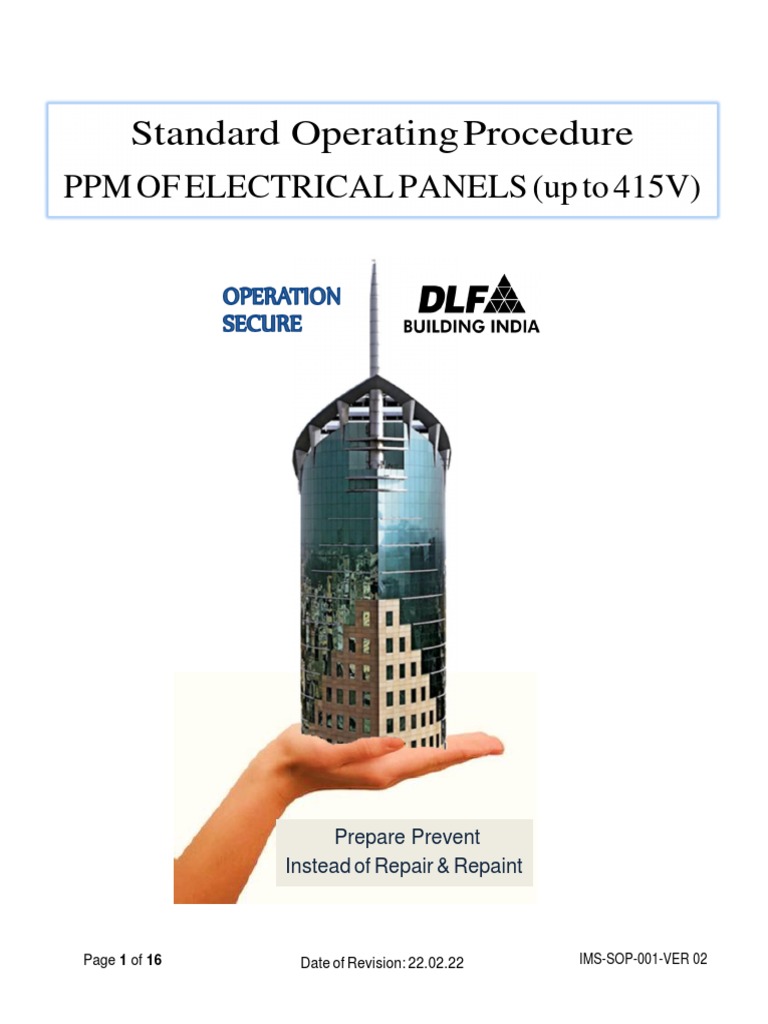 IMS-SOP-001-VER 02 - PPM of Electrical Panel (Upto 415V) | PDF ...
