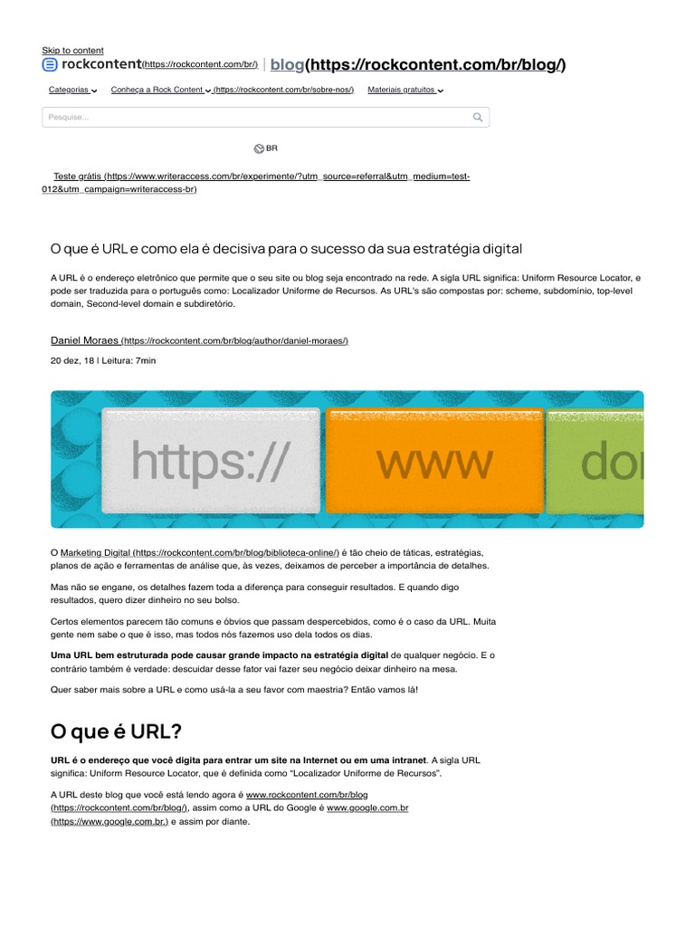 O Que É URL - Significado e Como Ela Pode Ajudar o Seu Negócio! | PDF ...