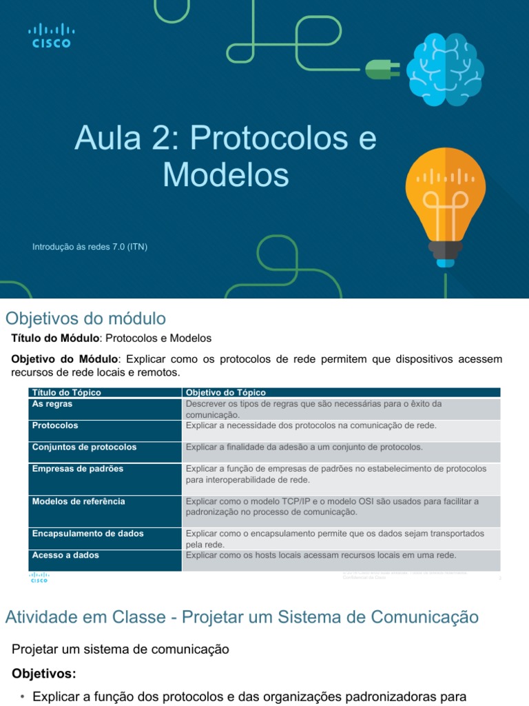 Aula 2 - Protocolos e Modelos | Download grátis PDF | Rede de computadores | Suíte de protocolo ...