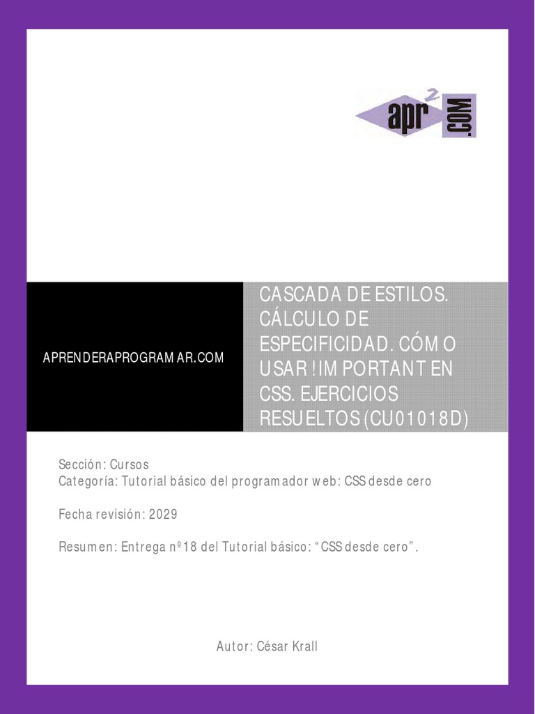 19 - Calculo Especificidad Cascada Estilos Css Ejercicios Resueltos ... 19 - Calculo Especificidad Cascada Estilos Css Ejercicios Resueltos ...