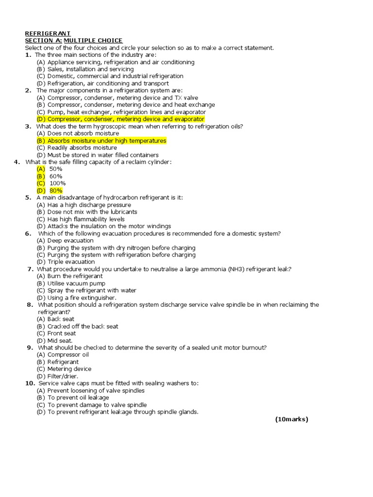 Mod 3 Exam Paper 28 07 06 Pdf Gases Home Appliance