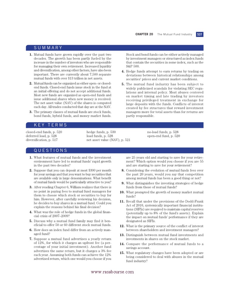 Financial Market TextBook (Dragged) 2 | PDF | Investment Fund | Mutual ...