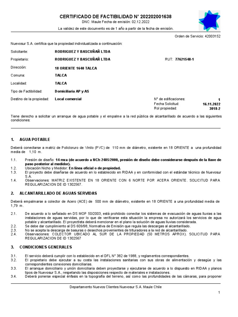 09 - Factibilidad Sanitaria | PDF | Alcantarillado | Saneamiento