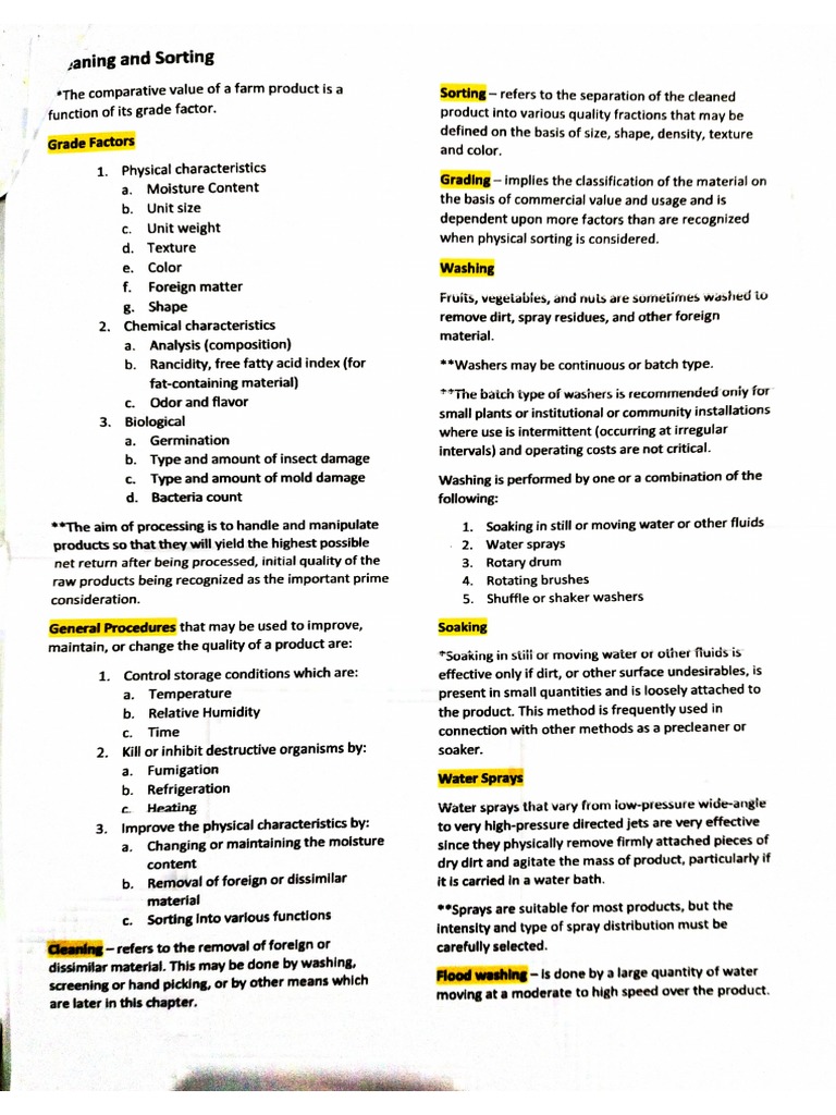 Cleaning and Sorting | PDF