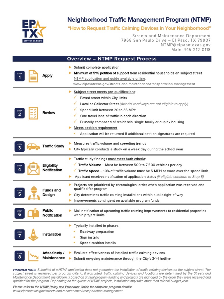 Neighborhood Traffic Management Program UPDATE | PDF | Traffic | Speed ...